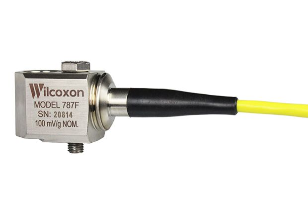 787F Integral cable, industrial accelerometer sensor, low profile, 100 mV/g